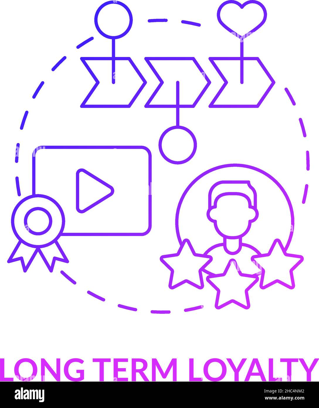 Long term loyalty purple gradient concept icon Stock Vector Image & Art ...