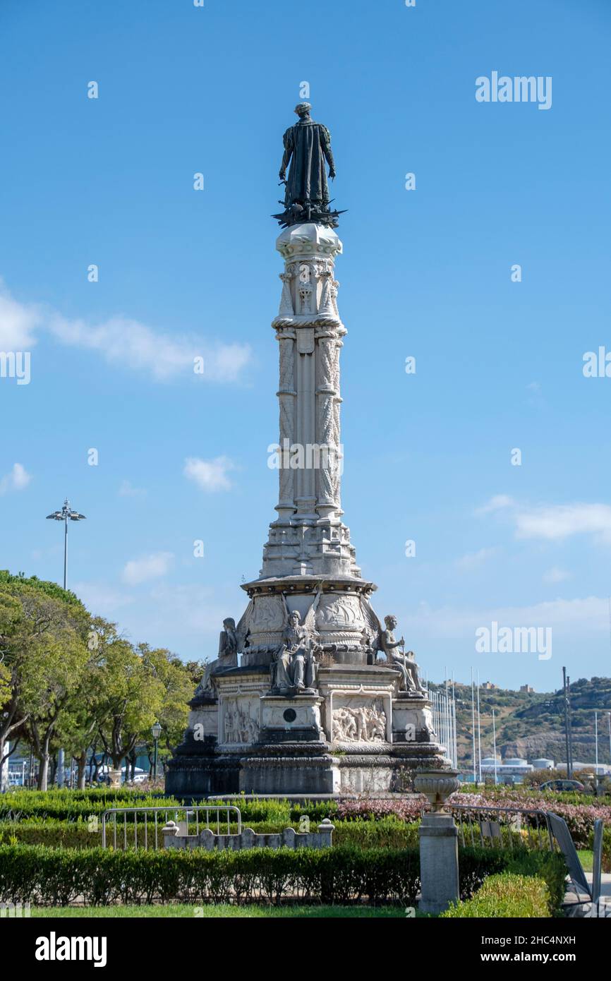 Landscape of statue in garden imperial in front of Church of Santa ...