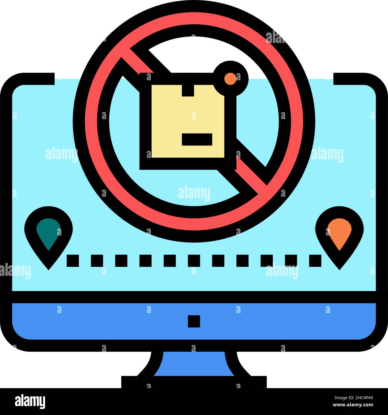 undelivered parcel status color icon vector illustration Stock Vector ...