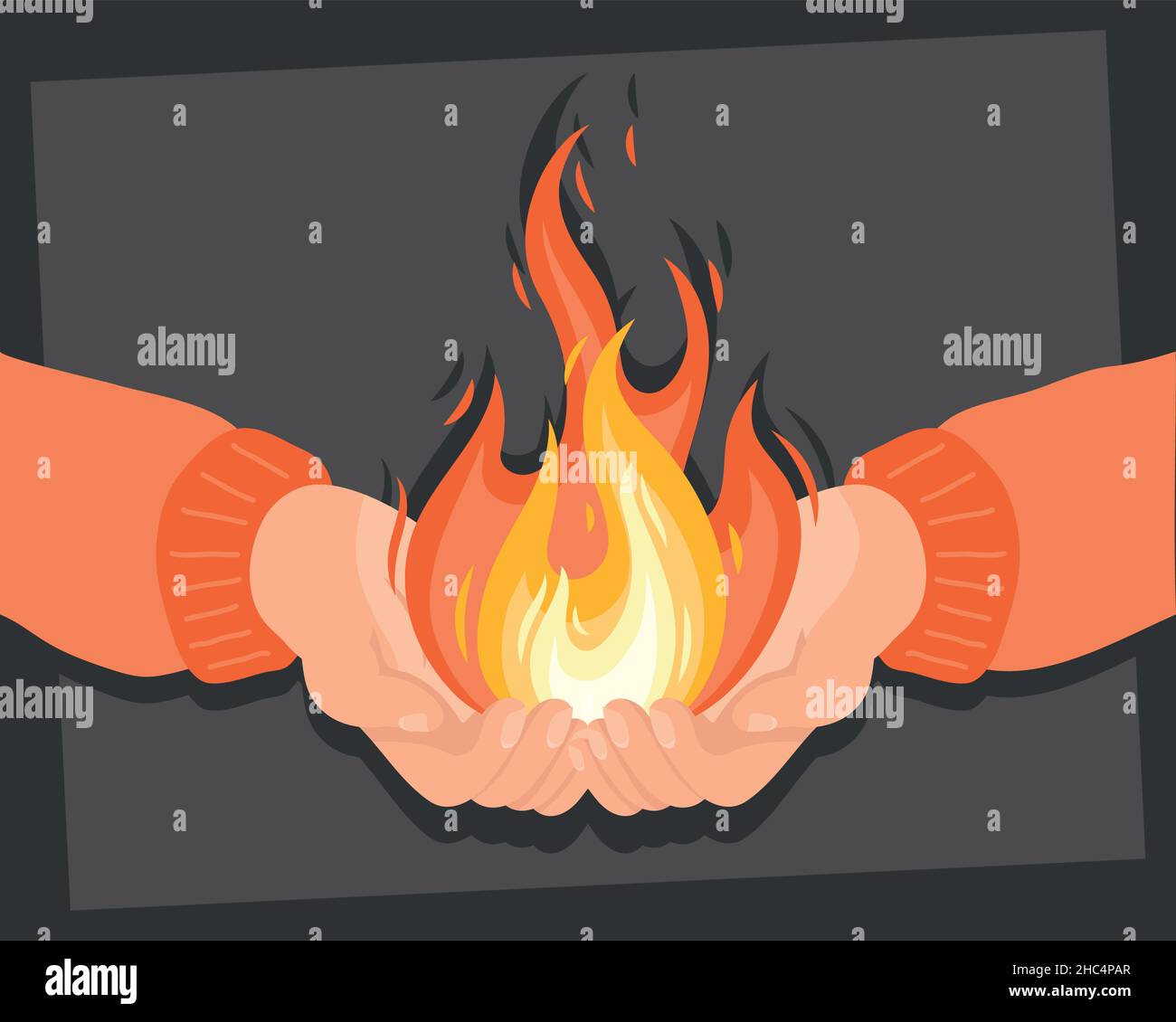 hands lifting fire flame icon Stock Vector Image & Art - Alamy