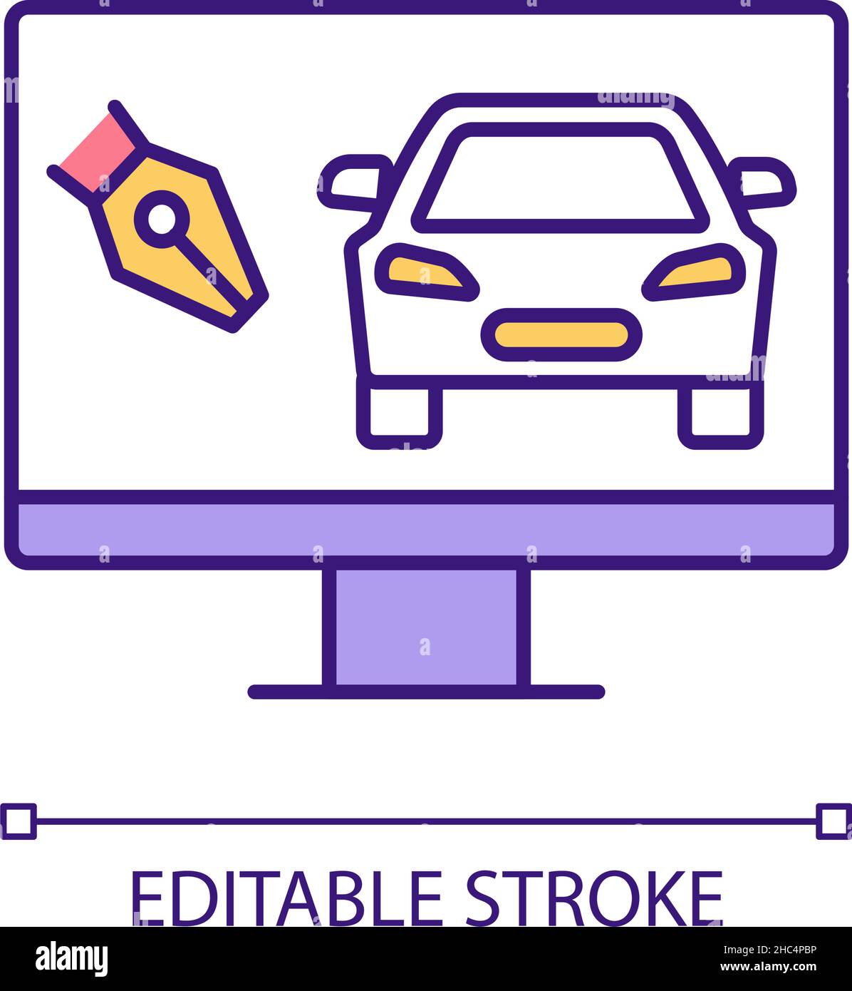 Creating digital replica of automobile RGB color icon Stock Vector ...