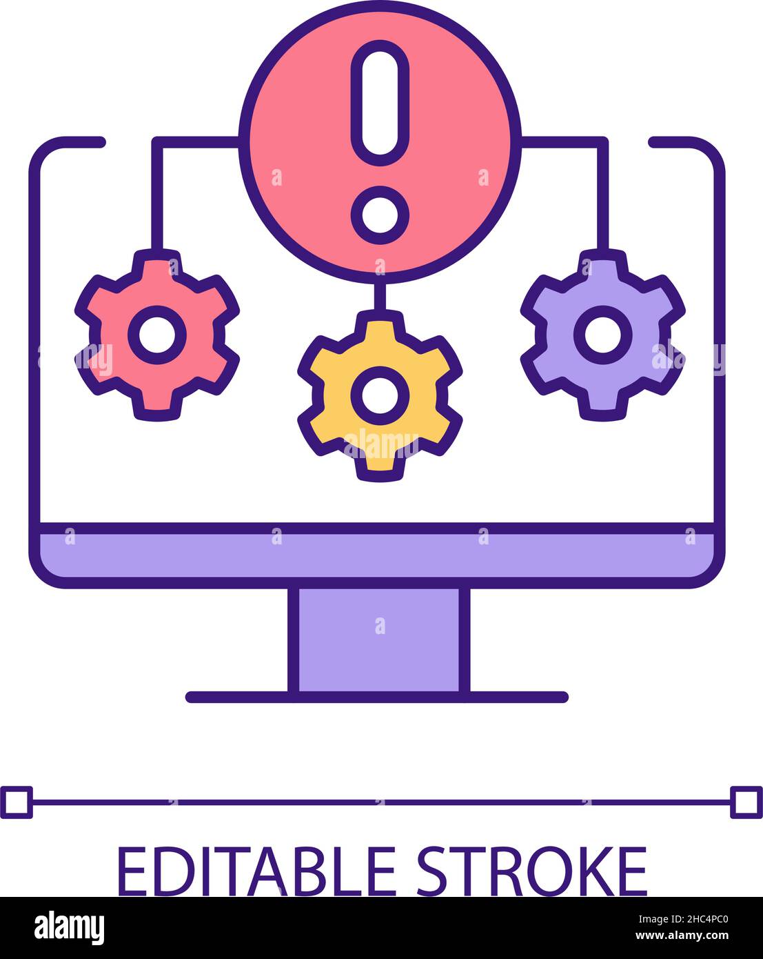 Identifying potential faults in system RGB color icon Stock Vector ...