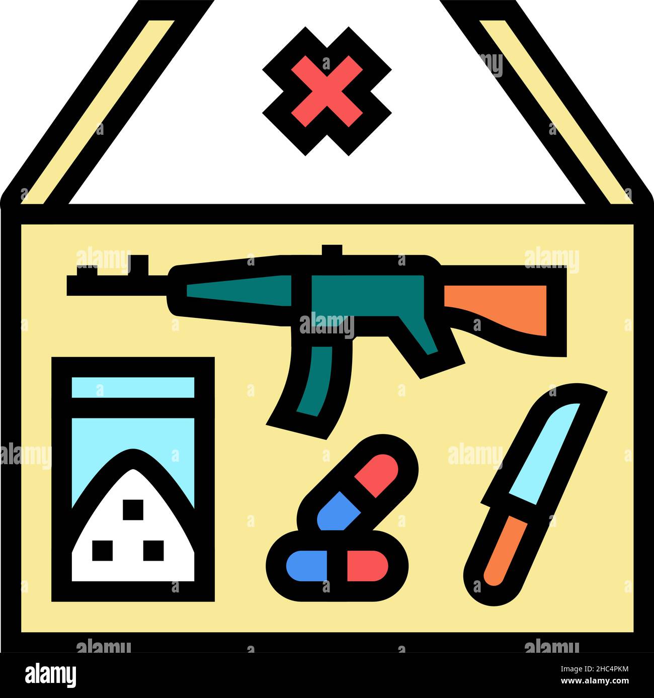 prohibited goods color icon vector illustration Stock Vector Image ...