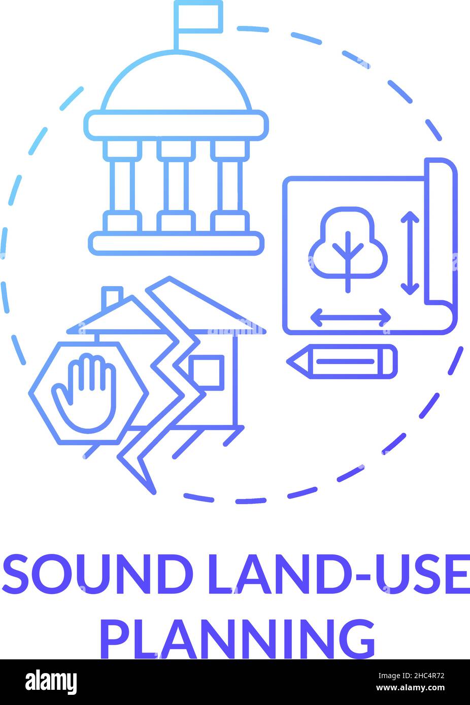 Sound land use planning blue gradient concept icon Stock Vector Image & Art - Alamy
