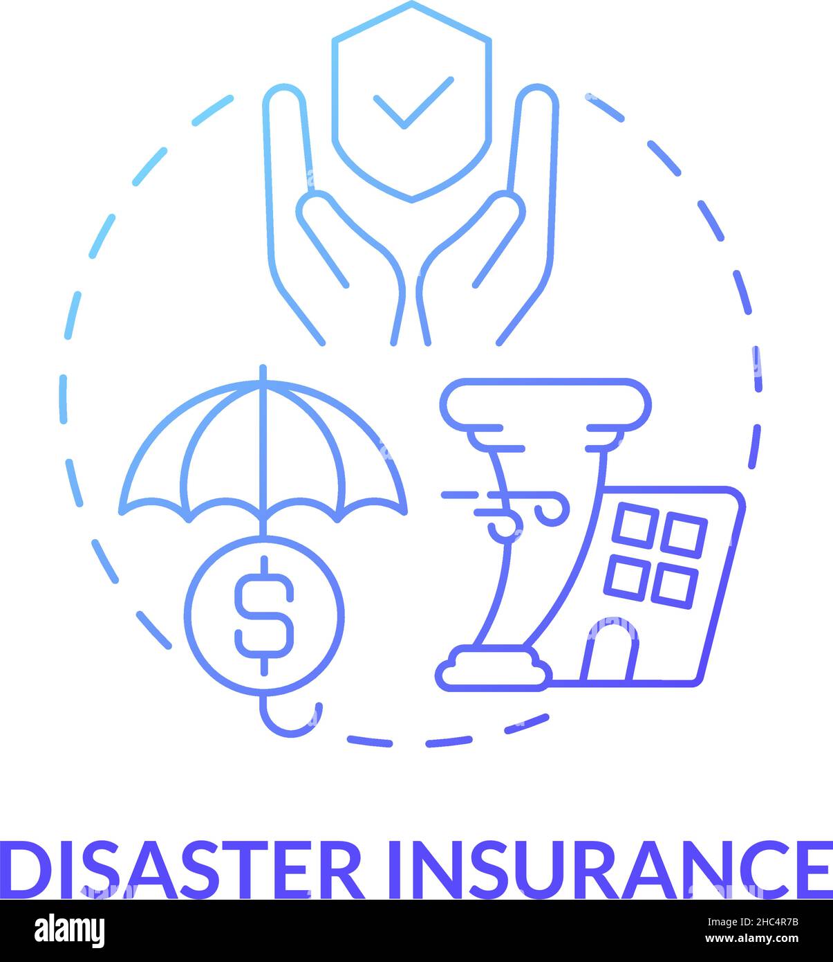 Disaster insurance blue gradient concept icon Stock Vector Image & Art ...