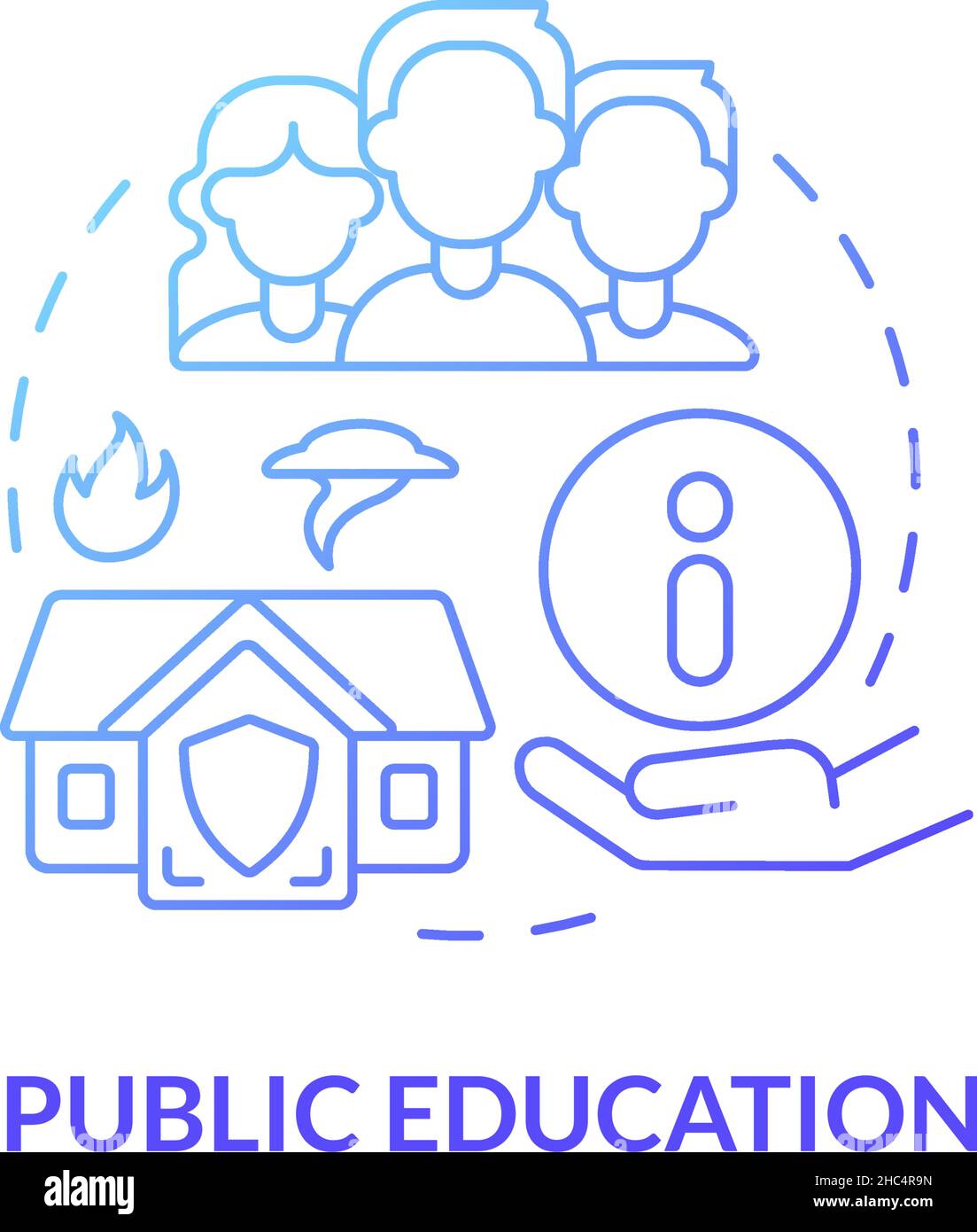 Public education blue gradient concept icon Stock Vector Image & Art ...