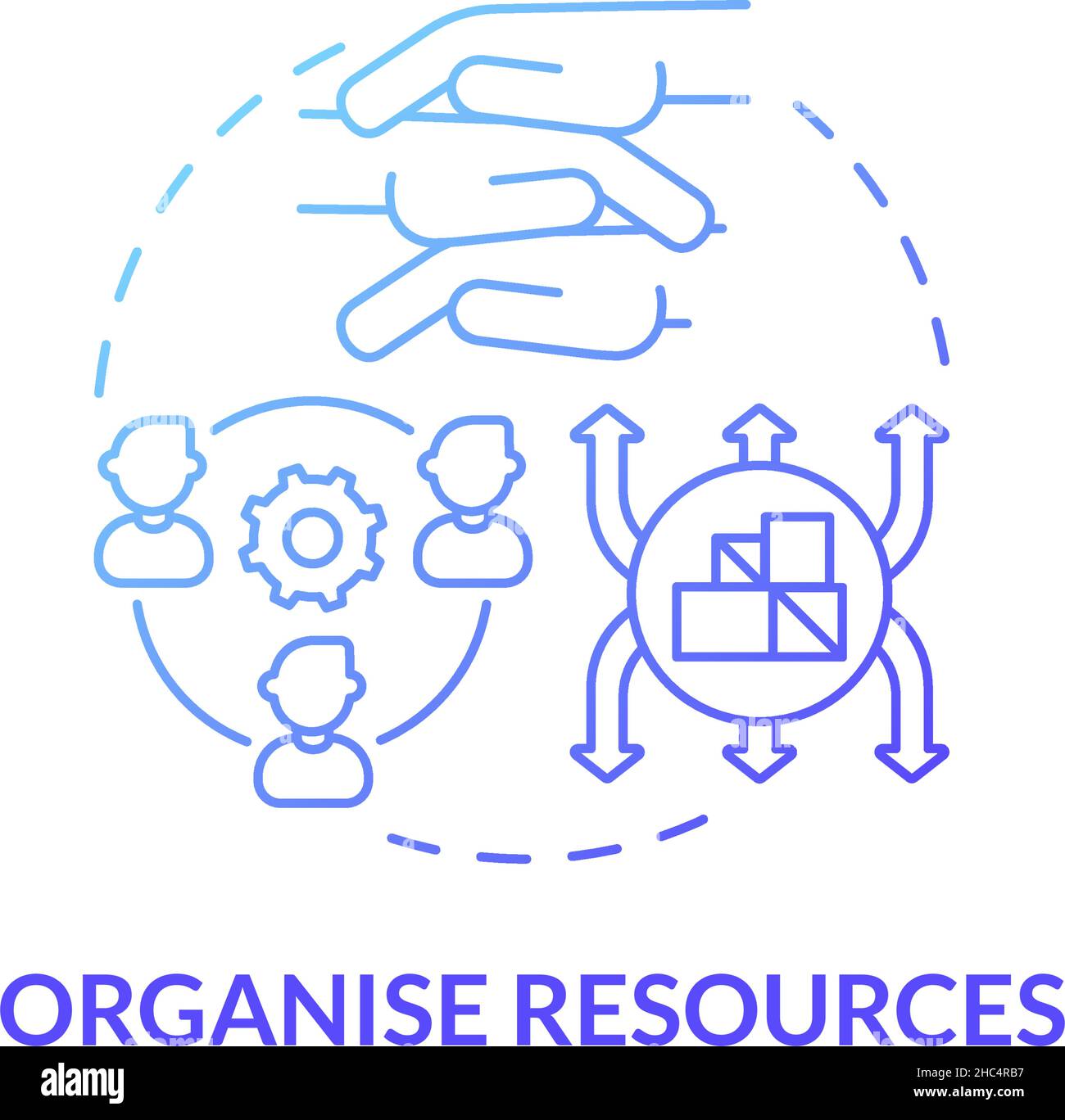 Organise resources blue gradient concept icon Stock Vector Image & Art ...