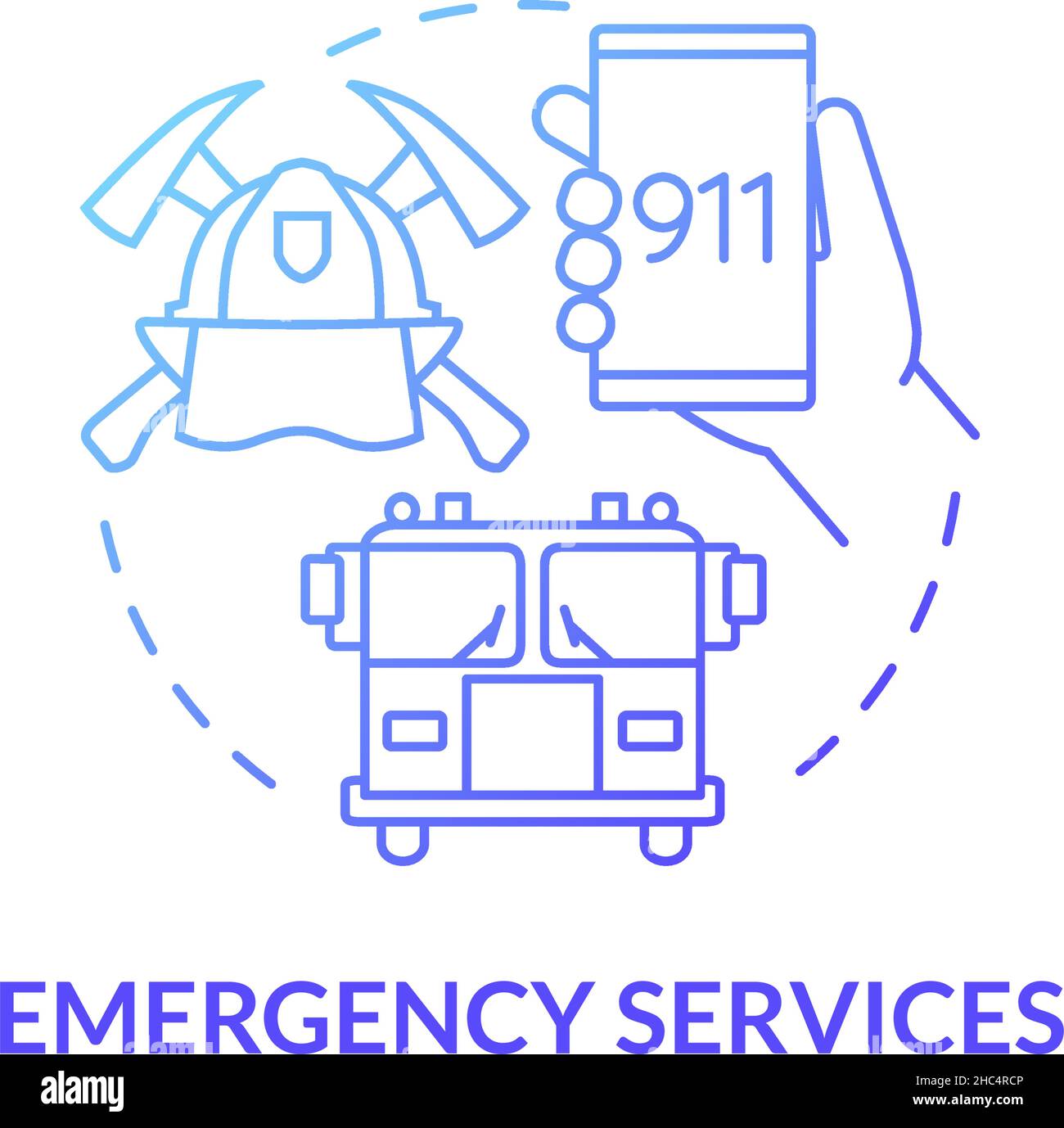 Emergency services blue gradient concept icon Stock Vector Image & Art ...
