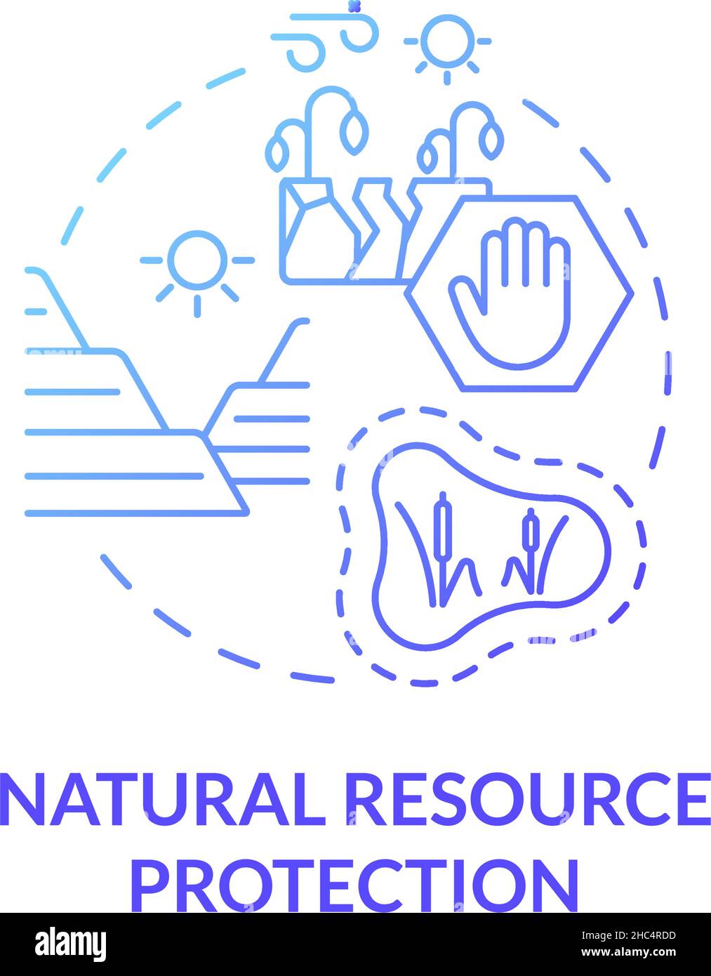 Natural resources protection blue gradient concept icon Stock Vector ...