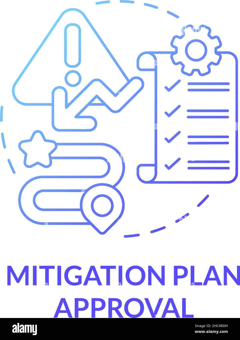 Mitigation plan approval blue gradient concept icon Stock Vector Image ...