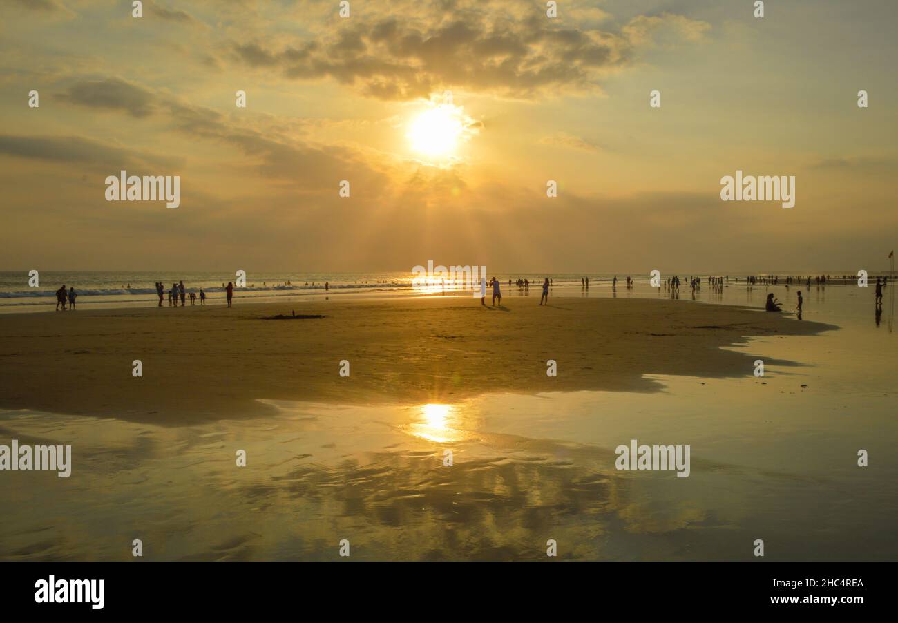 Sunset reflection and the sea. Looks like the sky and the sea have ...