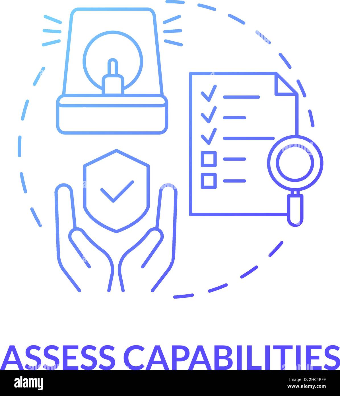 Assess capabilities blue gradient concept icon Stock Vector Image & Art - Alamy
