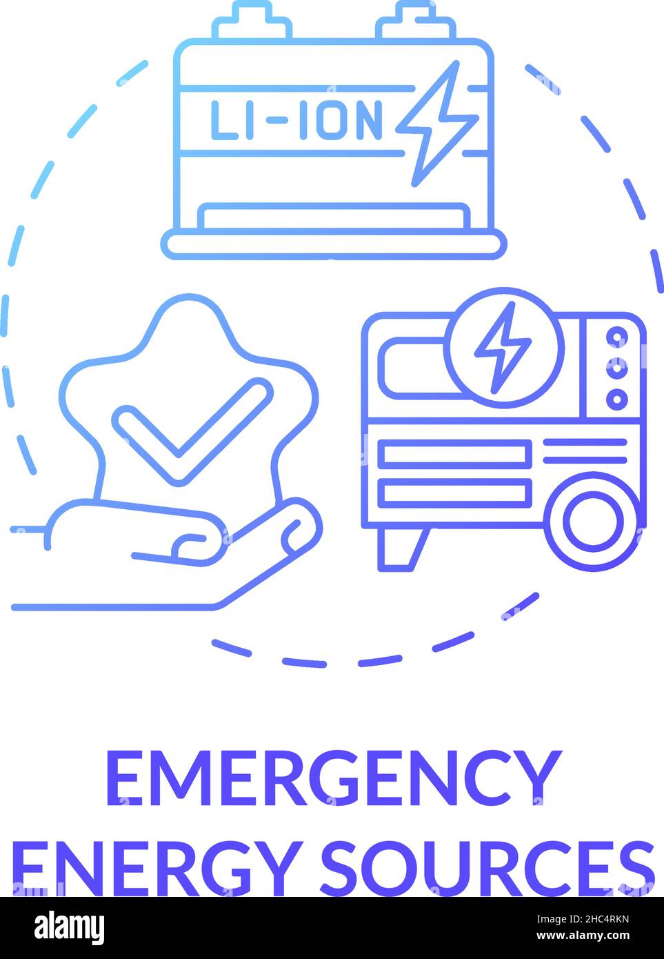 Emergency energy sources blue gradient concept icon Stock Vector Image ...