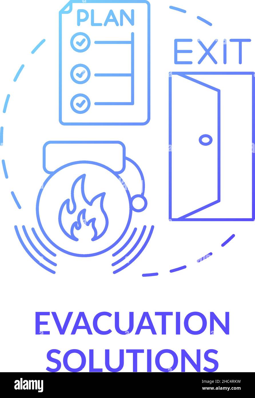 Evacuaction solutions blue gradient concept icon Stock Vector Image ...