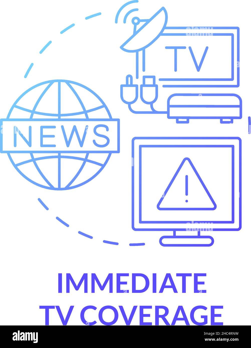 Immediate TV coverage blue gradient concept icon Stock Vector Image ...