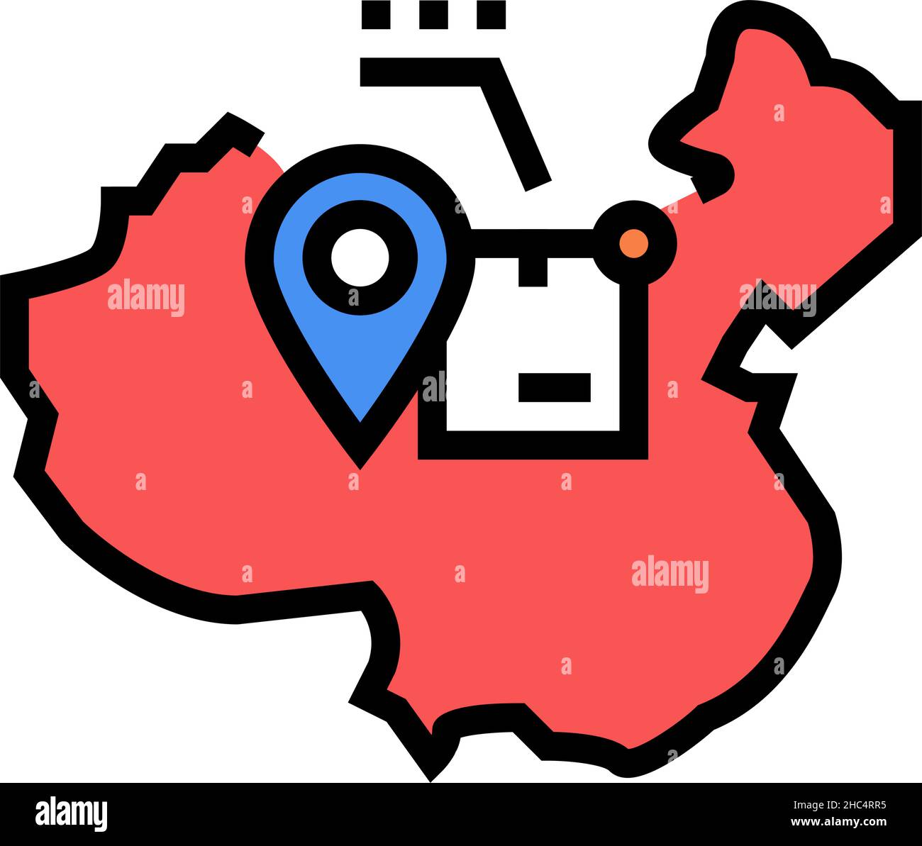 china shipment tracking color icon vector illustration Stock Vector ...