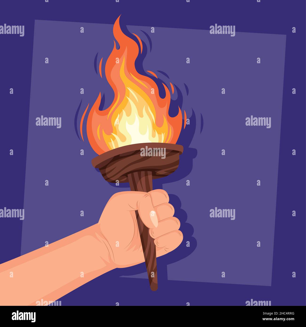 hand with torch fire icon Stock Vector Image & Art - Alamy