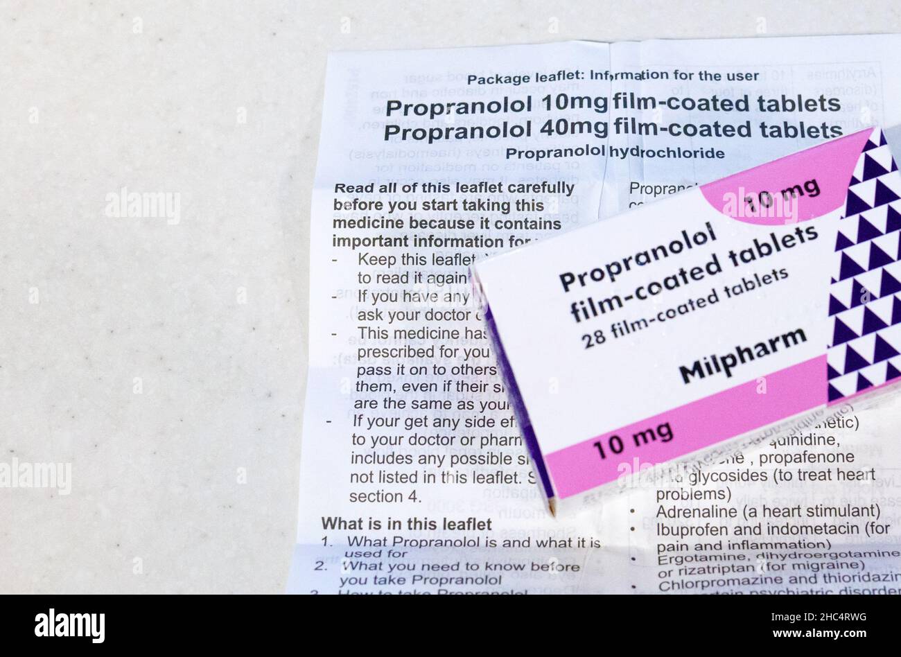 Propranolol, a beta blocker, often used in the treatement of high blood ...