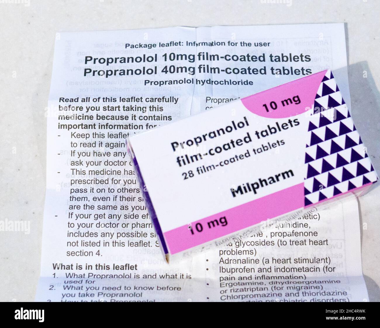 Propranolol, a beta blocker, often used in the treatement of high blood ...