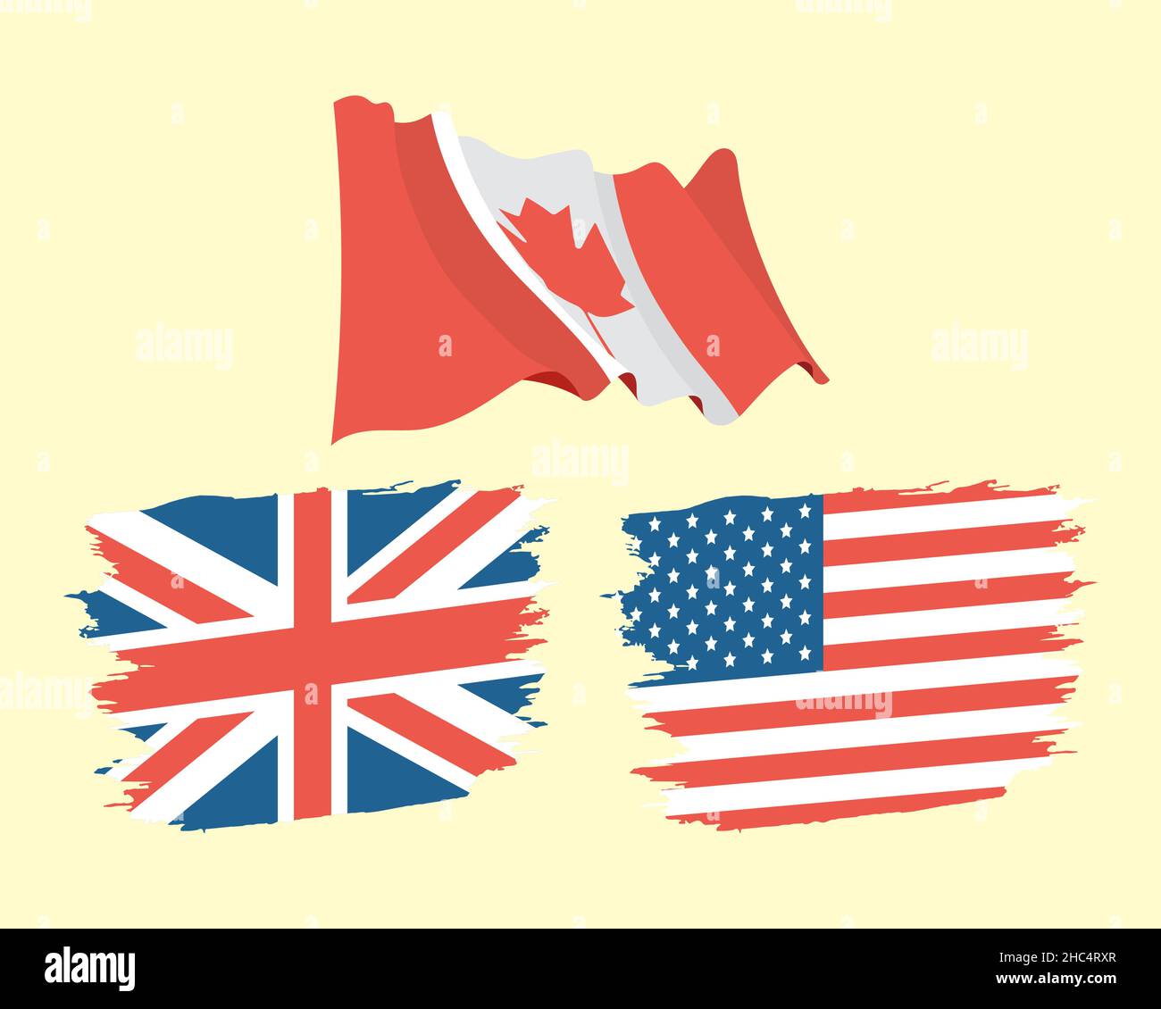 international flags set three icons Stock Vector Image & Art - Alamy