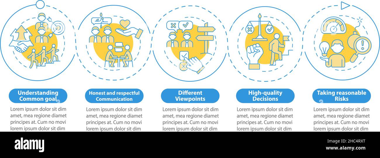 Teamwork tips blue circle infographic template Stock Vector Image & Art ...