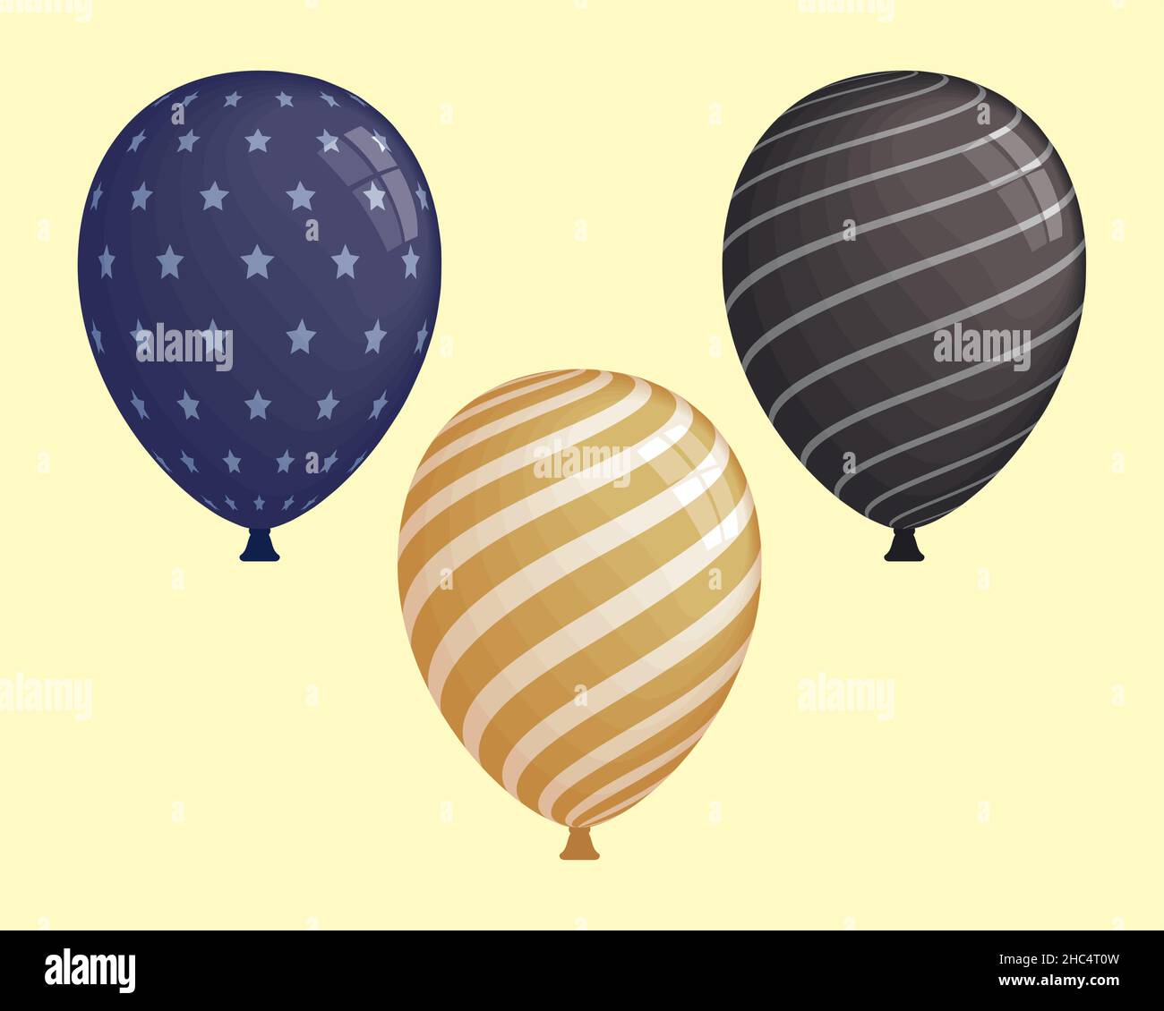 three party invitation set balloons Stock Vector Image & Art - Alamy