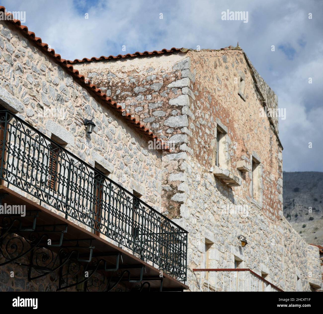 House facade in areopoli mani hi-res stock photography and images - Alamy