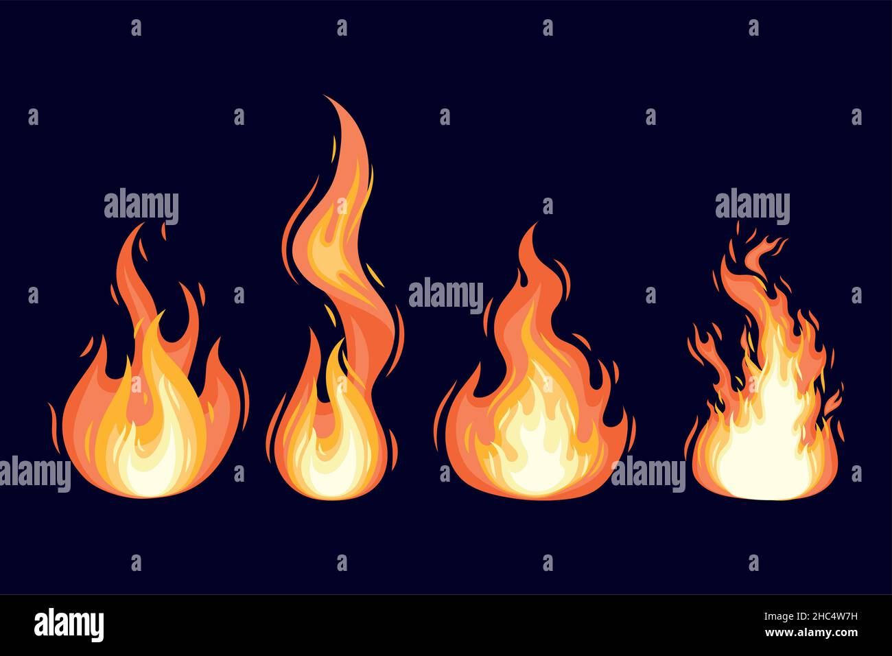 four fire flames set icons Stock Vector Image & Art - Alamy