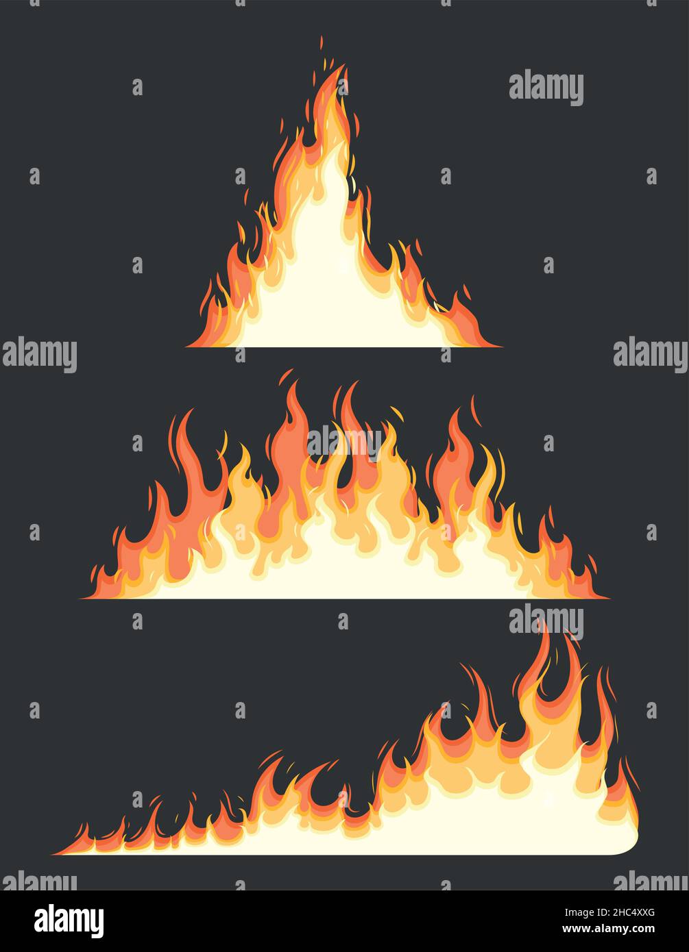 three fire flames set icons Stock Vector Image & Art - Alamy