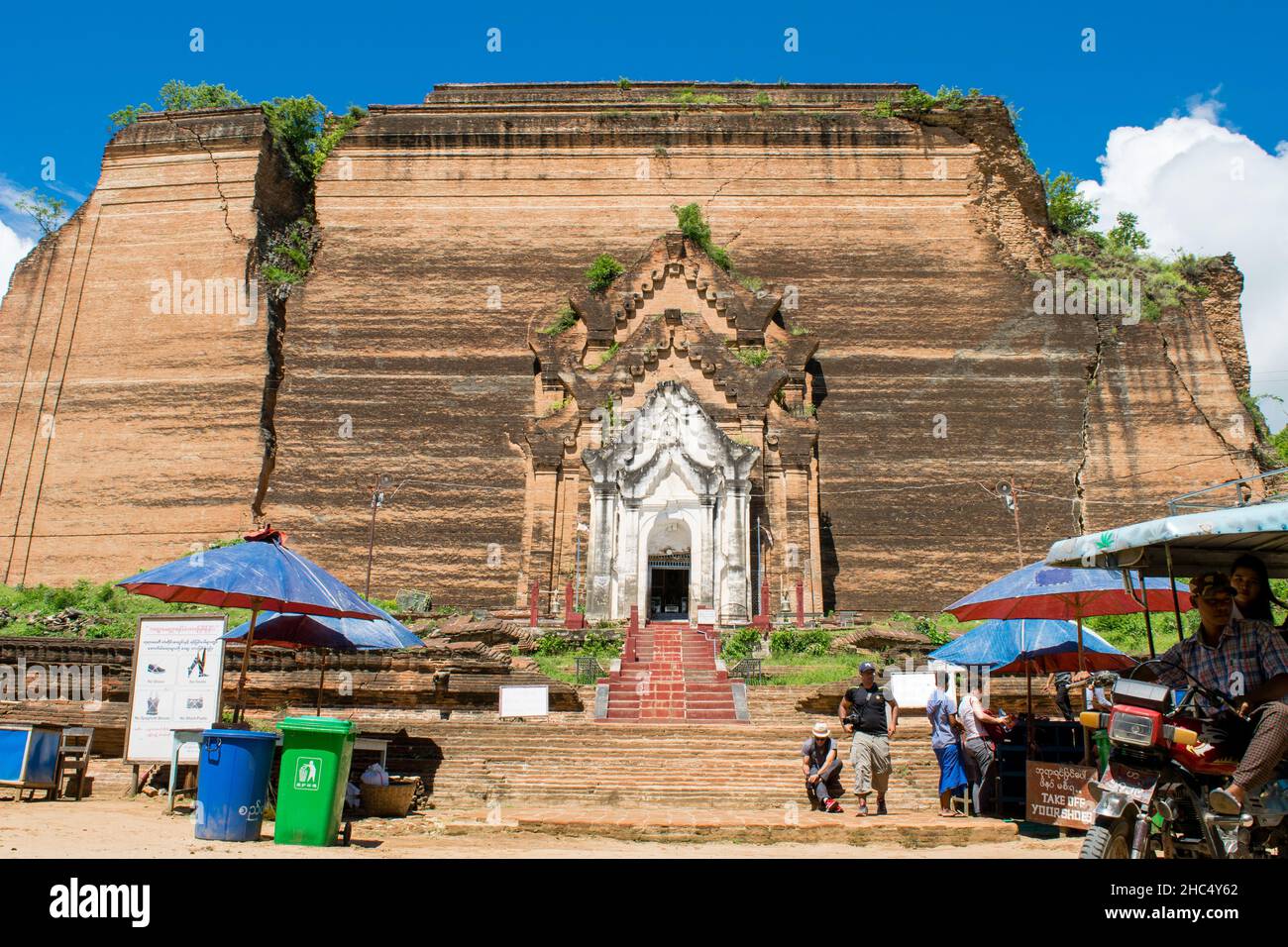 The ruins of Mingun Pahtodawgyi, an incomplete pagoda or monument stupa ...