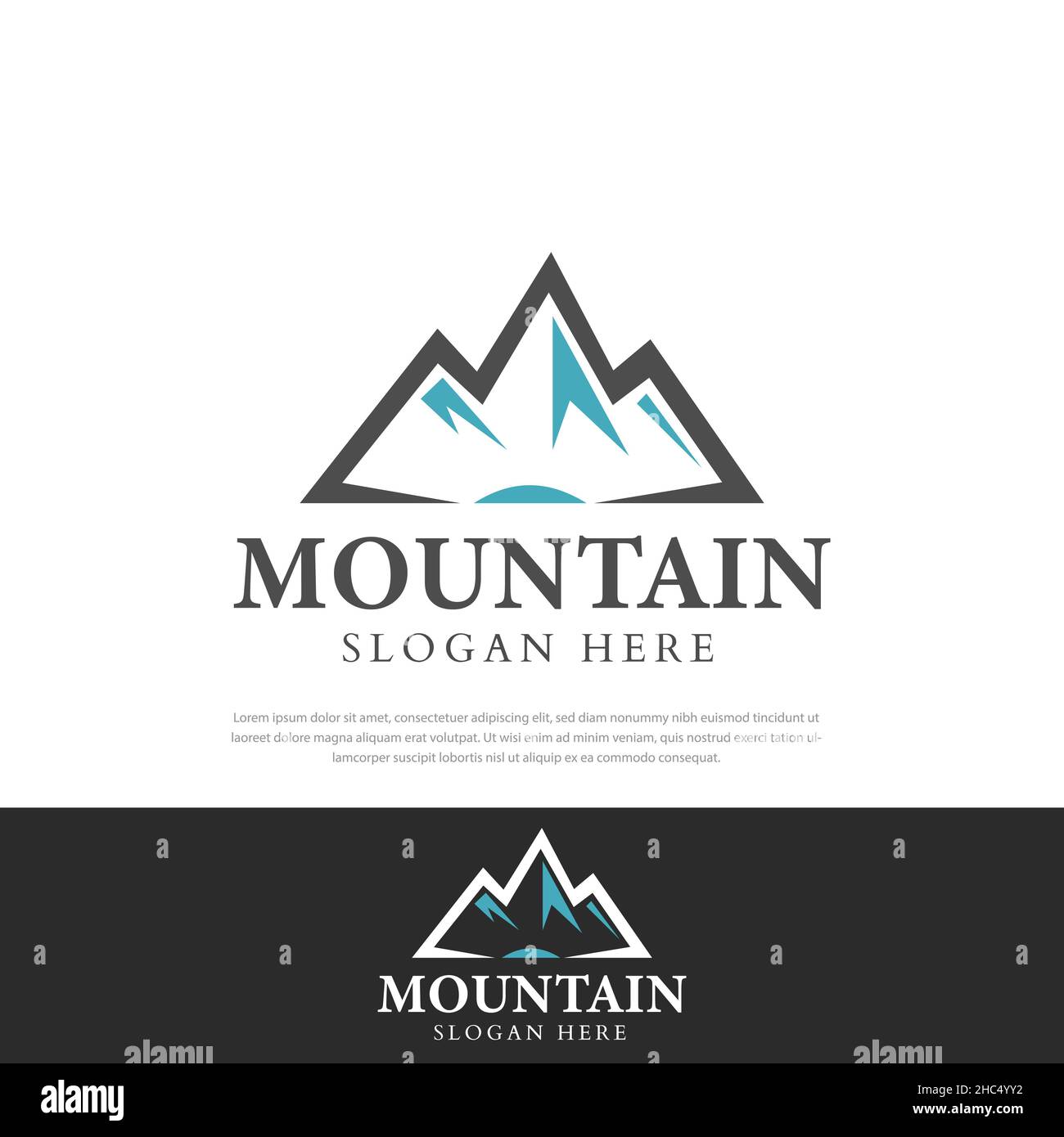 Mountain Logo - Minimalist Design with Mountain Silhouette Stock Vector ...