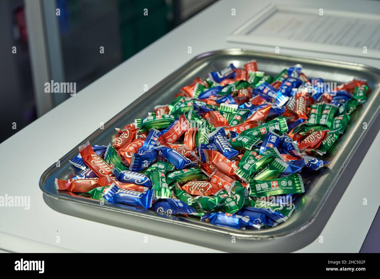 Visiting Maison Cailler shop in the chocolate museum in Broc ...