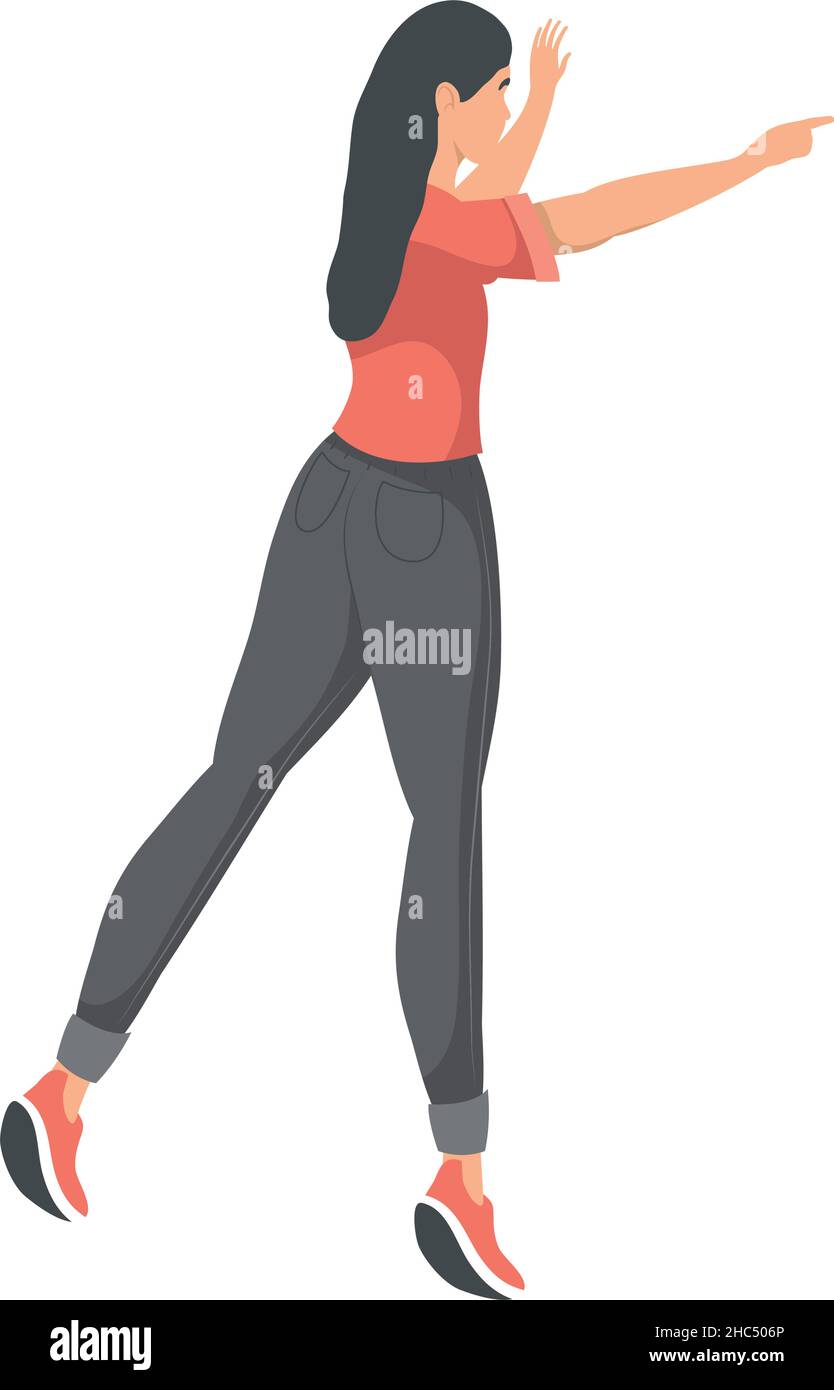 elegant businesswoman indexing position character Stock Vector Image ...