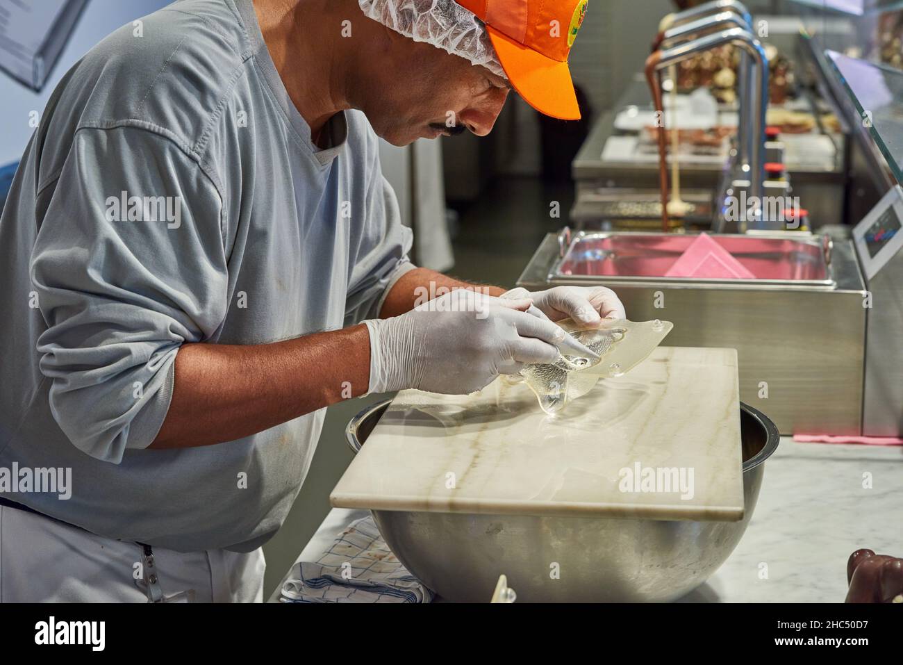 Visiting Maison Cailler chocolate museum in Broc, Switzerland Stock ...
