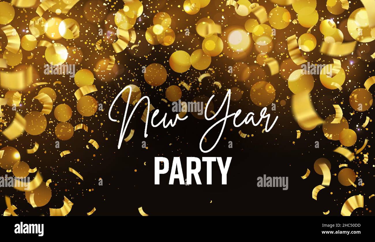 Happy New Year luxury background with golden glitter sparkles Stock ...