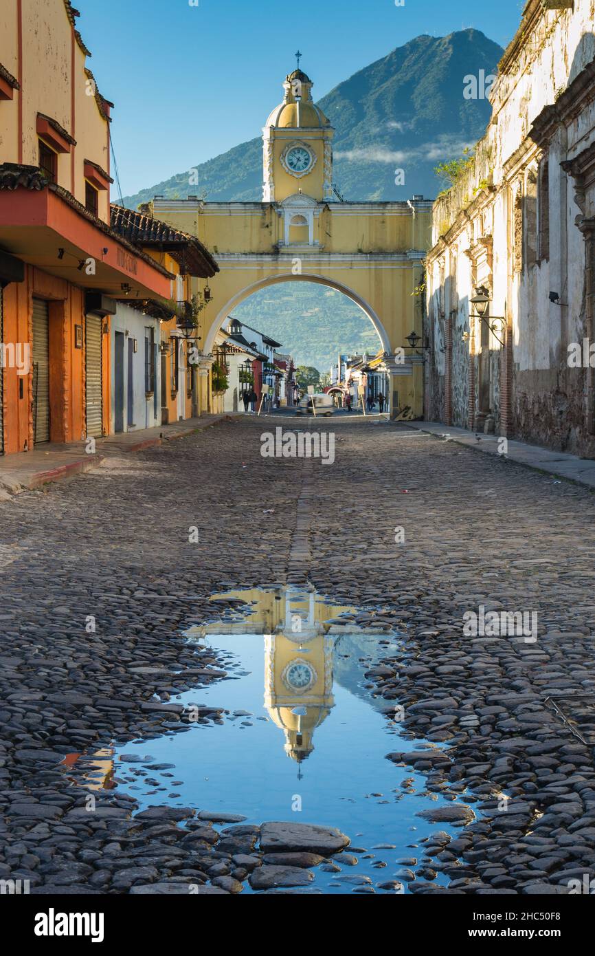 Vertical shot of the Saint Catalina Arch in Antigua, Guatemala Stock ...