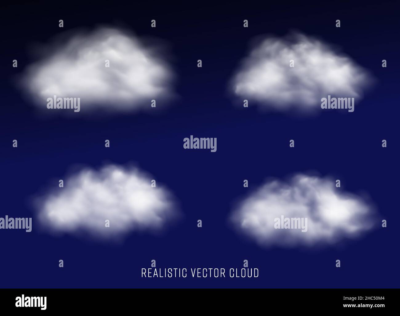 Vector set Abstract realistic fog cloud design element Stock Vector ...