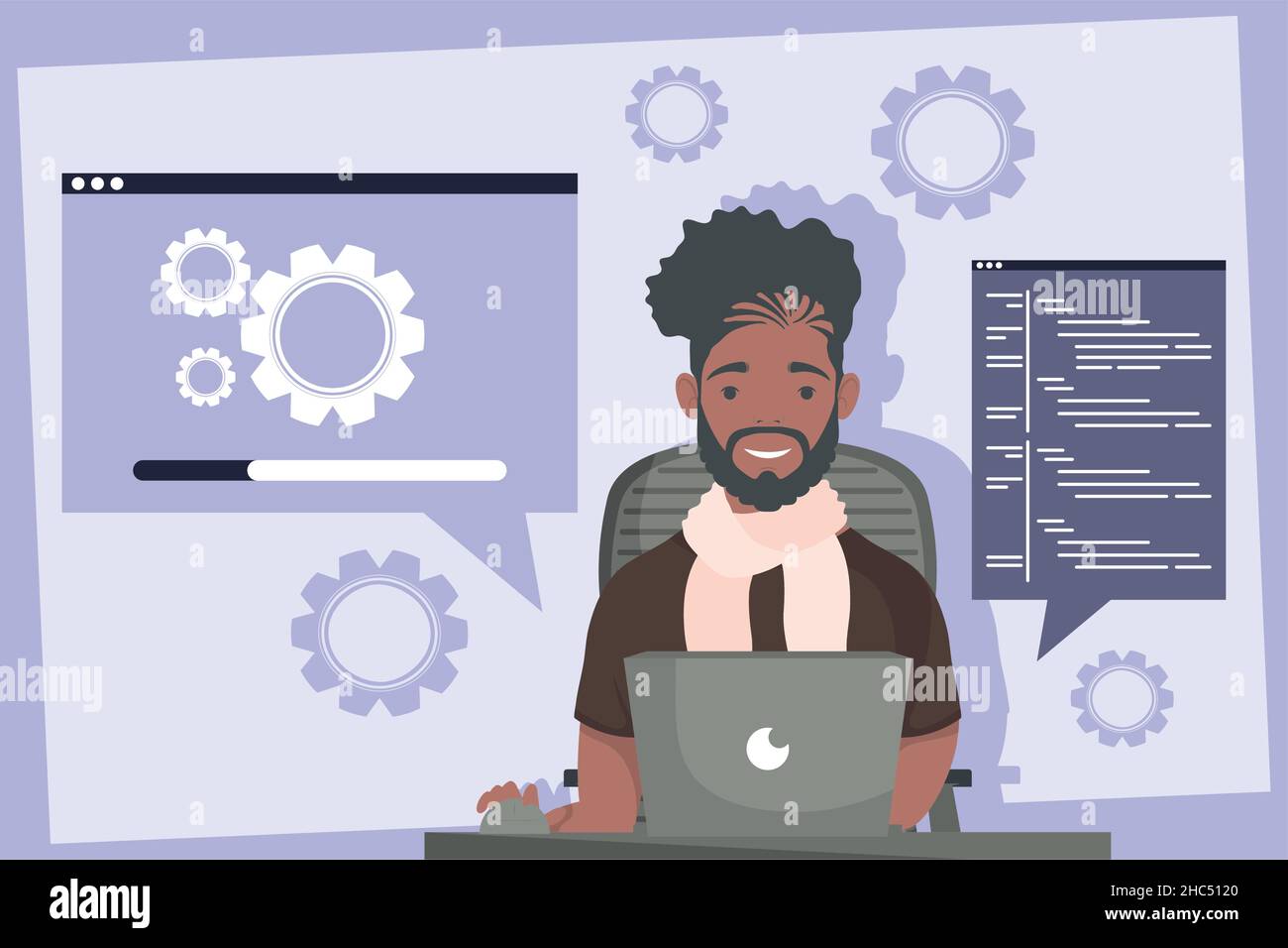developer web in laptop character Stock Vector Image & Art - Alamy