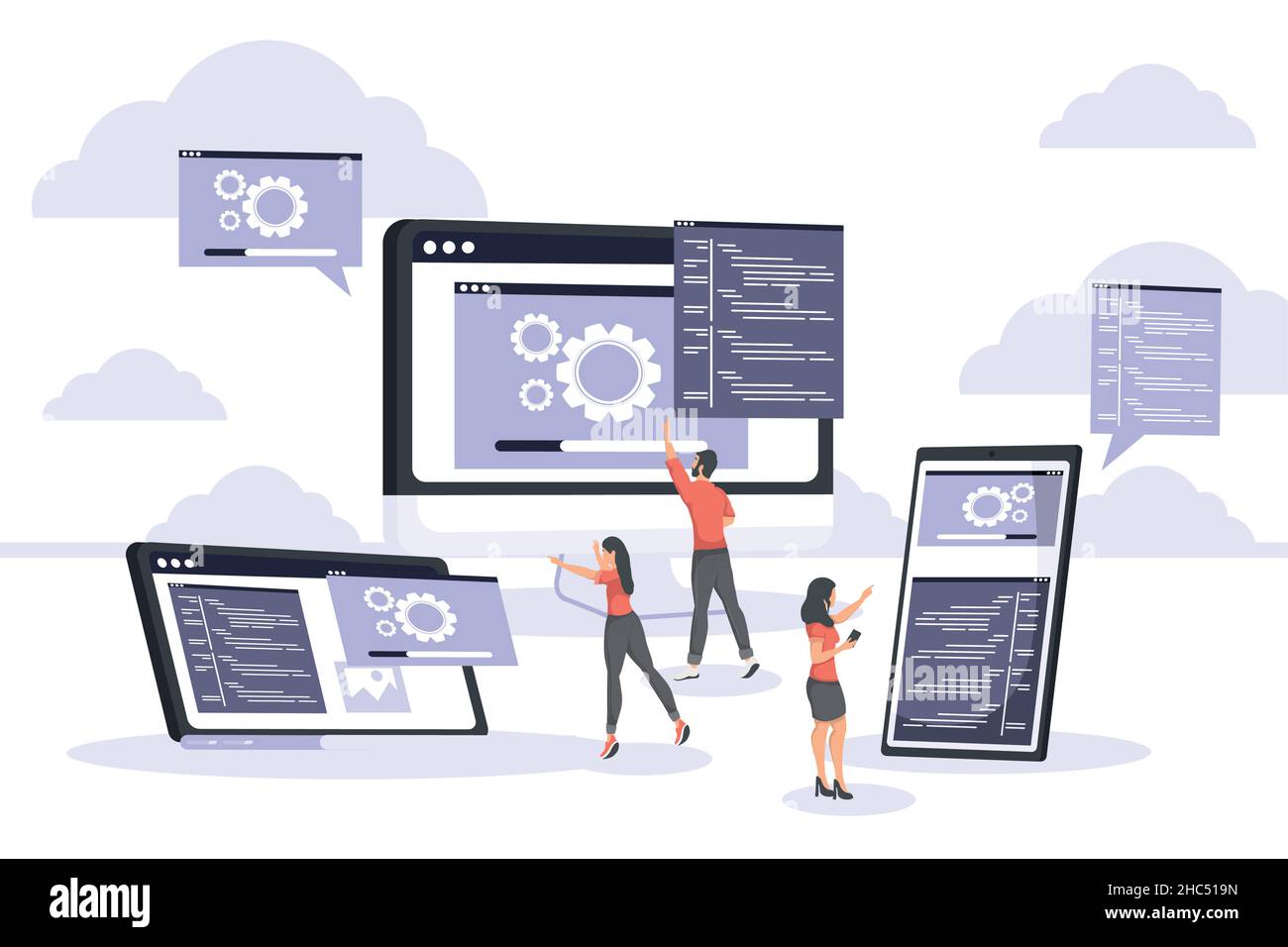 developers web and devices icons Stock Vector Image & Art - Alamy