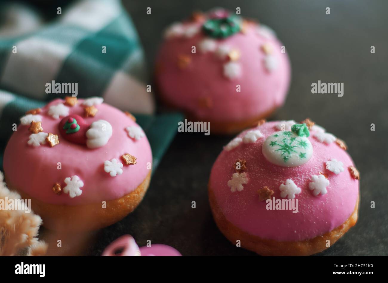 The glazed buns on the table Stock Photo - Alamy