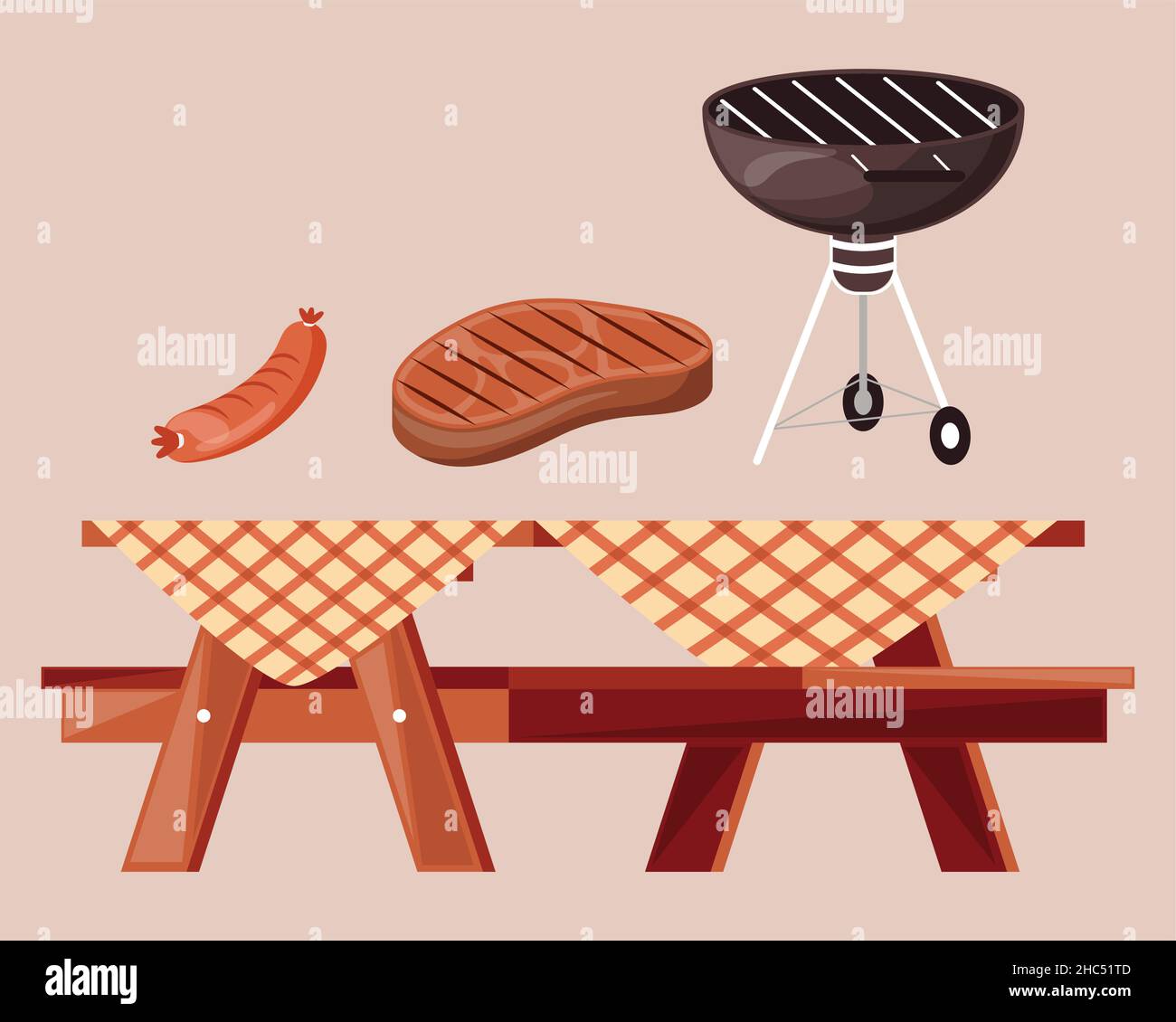 four bbq party set icons Stock Vector Image & Art - Alamy