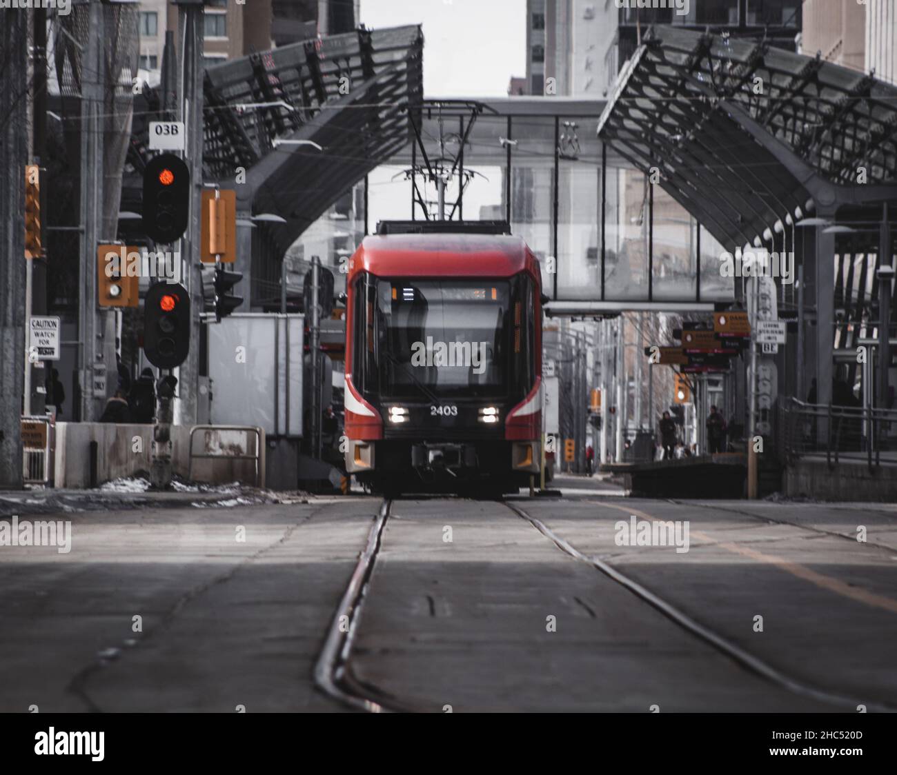 Red train front view hi-res stock photography and images - Alamy