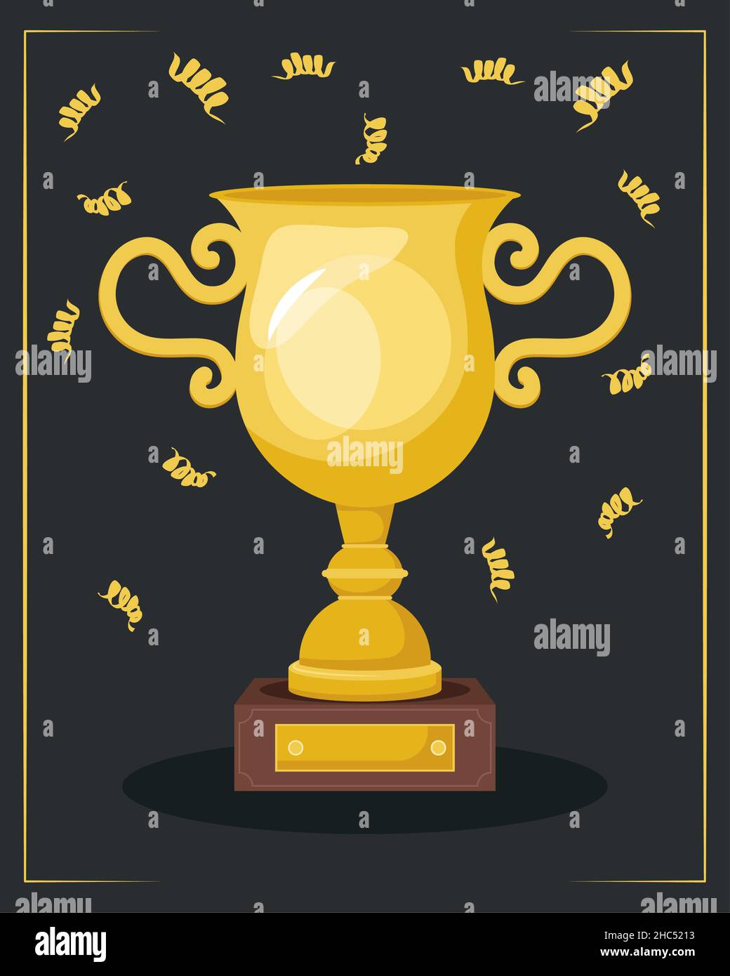 trophy cup and confetti award Stock Vector Image & Art - Alamy