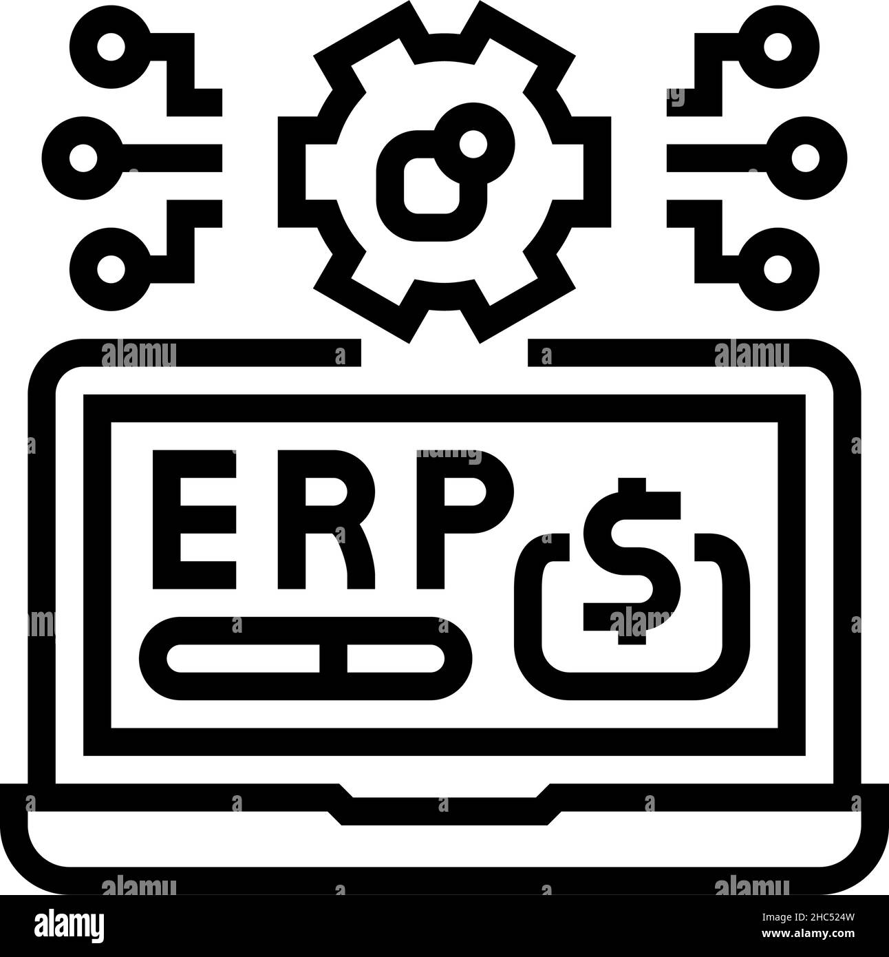 erp digital business line icon vector illustration Stock Vector Image ... erp digital business line icon vector illustration Stock Vector Image ...