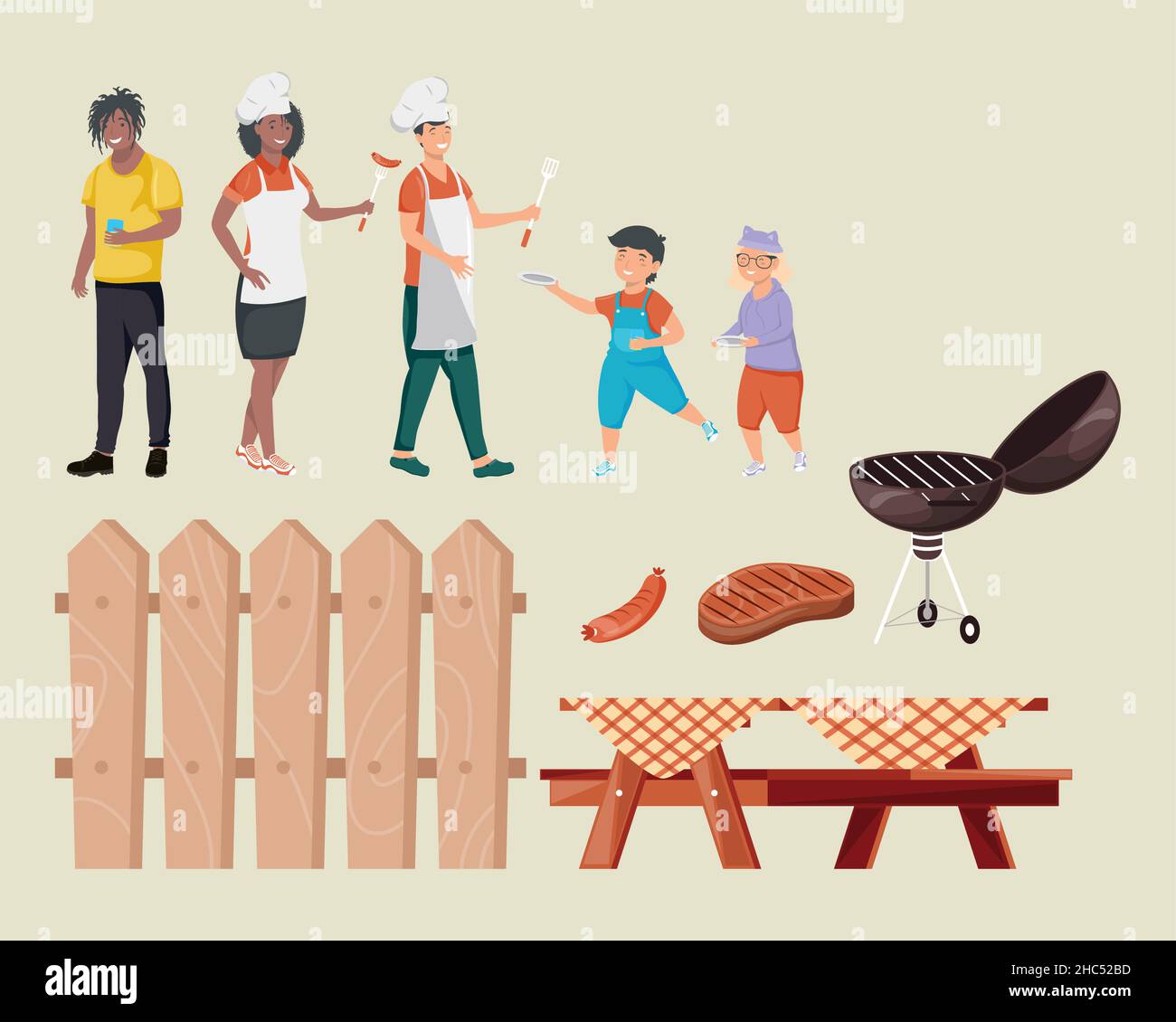 ten bbq party set icons Stock Vector Image & Art - Alamy