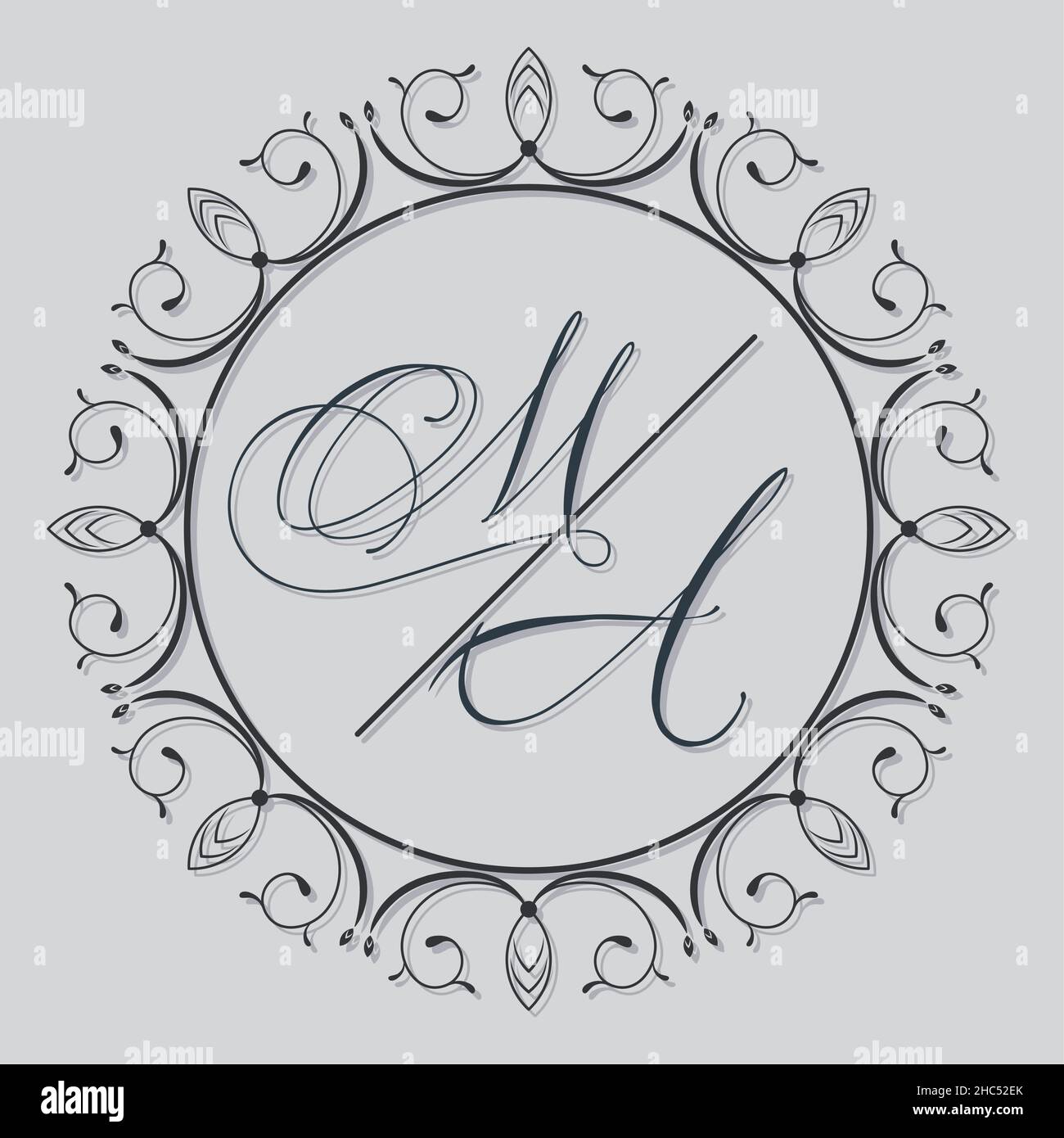 circular monogram frame decorative icon Stock Vector Image & Art - Alamy