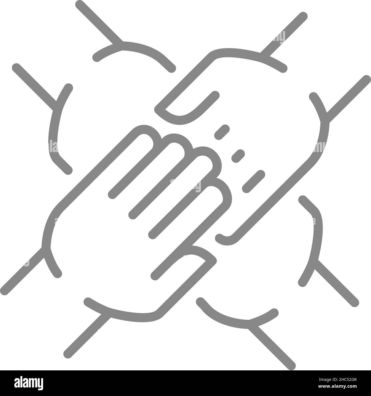 Teamwork line icon. Team work, support, solidarity, unity symbol Stock ...
