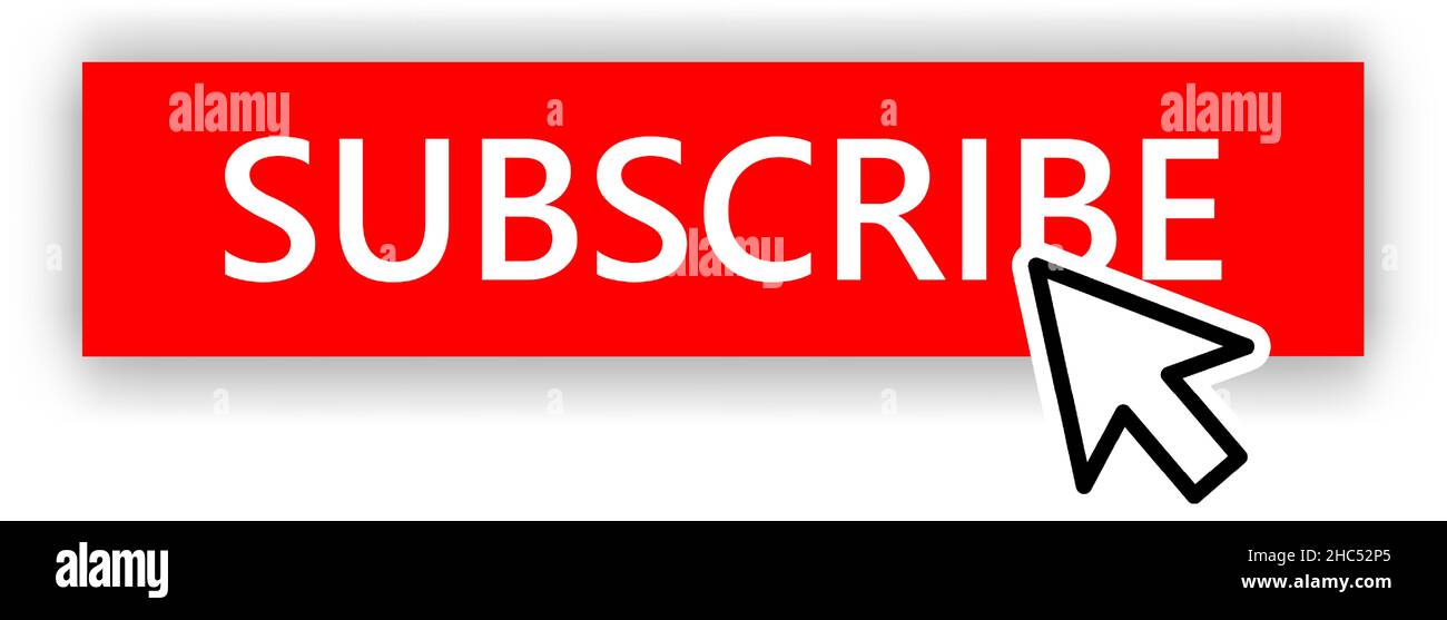 Red Subscribe Button For Video Channel Mockup Web Button With Arrow
