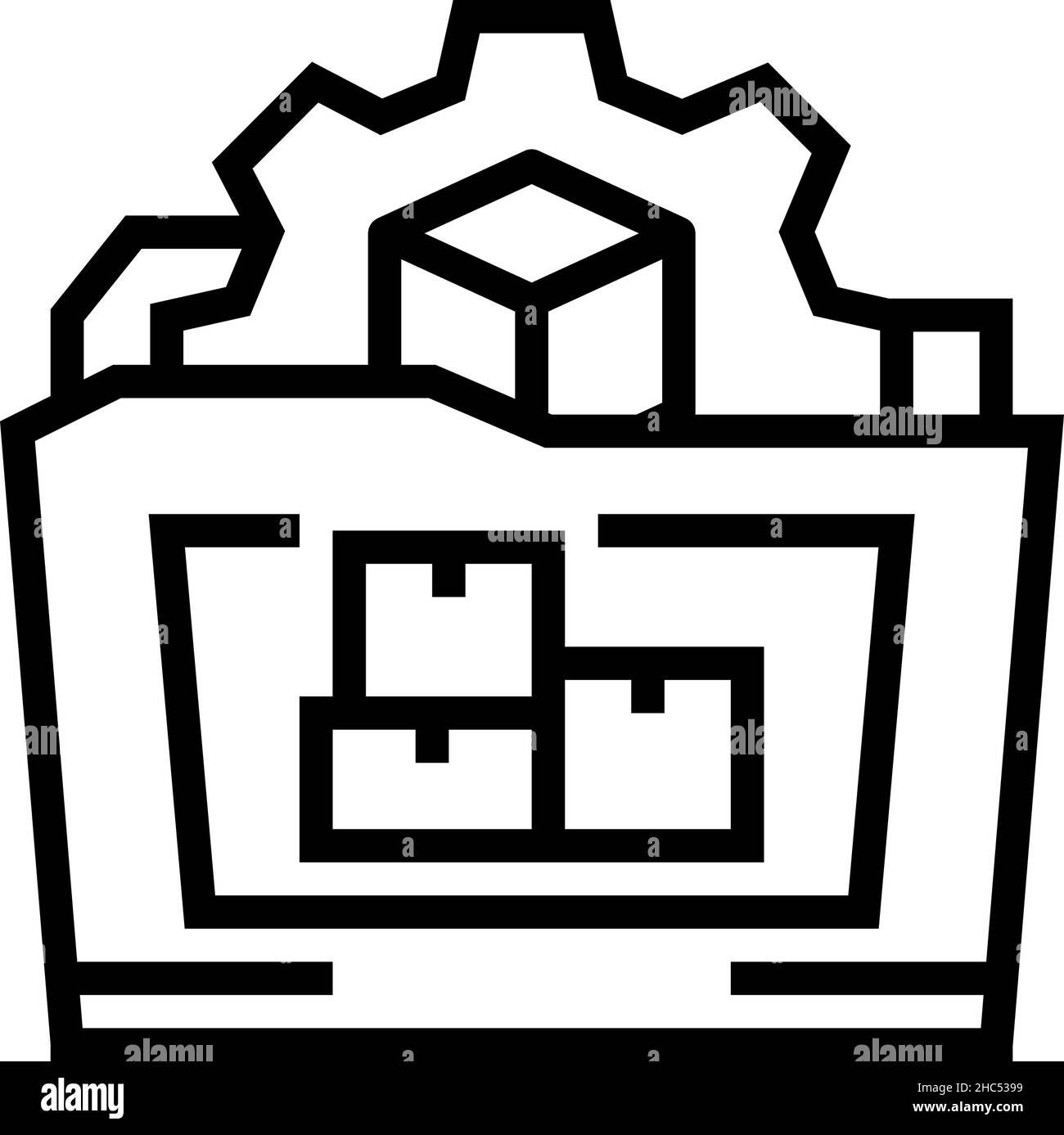 resource for business process line icon vector illustration Stock ...