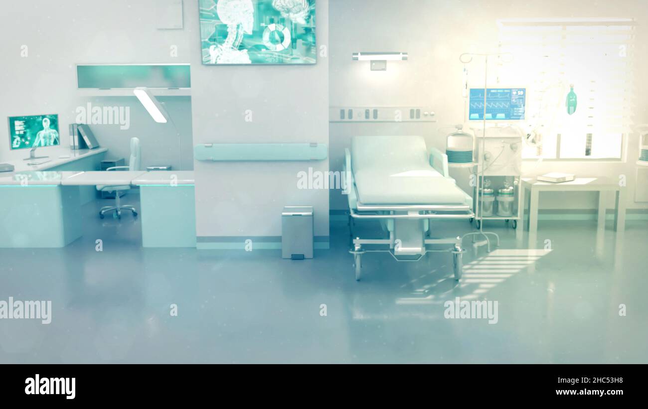 high tech clinic room, medical healing , fictitious abstract 3D ...